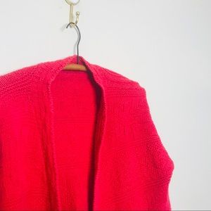 Vintage | Sweaters | Vintage Retro Red Oversized Cable Knit Cardigan ...
